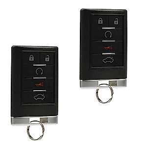 Key Fob Keyless Entry Remote Shell Case & Pad fits Cadillac 2008-2013 CTS, 2007-2009 SRX, 2008-2011 STS, Set of 2