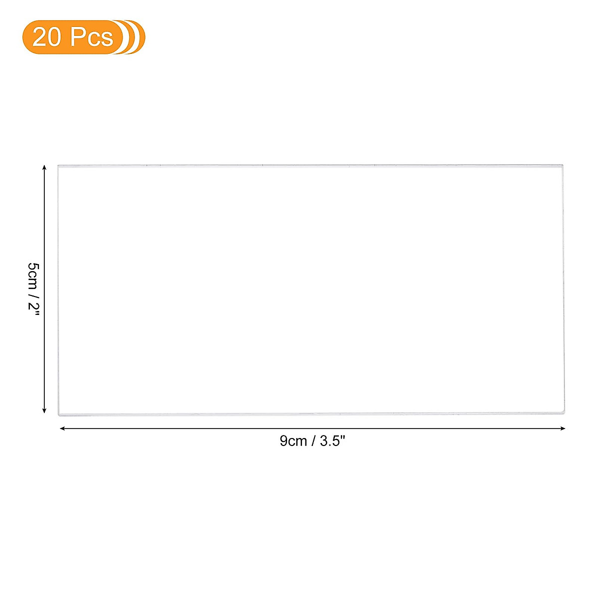 uxcell 20Pcs Clear Acrylic Place Cards for Table Setting Rectangle Acrylic Blanks Name Cards Wedding Seating Cards 3.5" x 2"