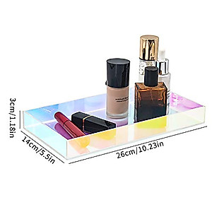 Floatant Acrylic Vanity Drawer Organizer Colorful Makeup Tray Organizer Holder for Any Cosmetics,Small Things Storage Makeup Tray Solution for Vanity Countertop Bathroom Drawers,Desk Drawers,Bedroom