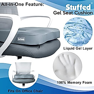Seat Cushion Pillow for Office Chair, Butt, Tailbone, Back, Coccyx, Sciatica Memory Foam Cushions, Computer Desk Pain Relief Pad