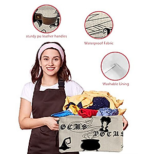 Halloween HOCUS POCUS Storage Bins Large Foldable Storage Baskets for Shelves, Waterproof Cube Storage Boxes with Handles for Closet Nursery Cabinet Living Room Laundry - Magic Witch