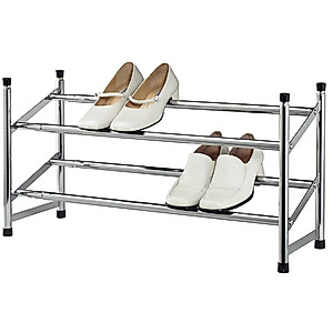 Home Basics Shoe Rack, 2-Tier, Chrome
