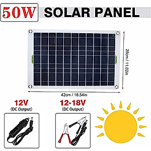 Solar Water Pump Kit, 50w 12v Panel Water Pump, 800l/h Fountain Water Pump Solar Pond Pump, Low Noise Dc Solar Fountain, Suitable For Household, Car And Boat, Garden Fountain