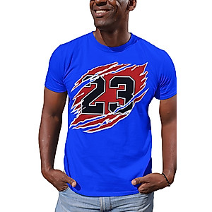 23 Slash Shirt to Match Jordan Retro Sneakers Low Mid High 1 2 3 4 5, Tee to Match Jordan 1s 2s 3s 4s 5s 6s Blue