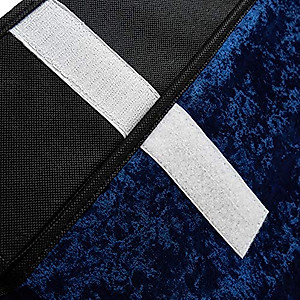 Urban Shop NK640586 Crushed Velvet Storage Trunk, Navy