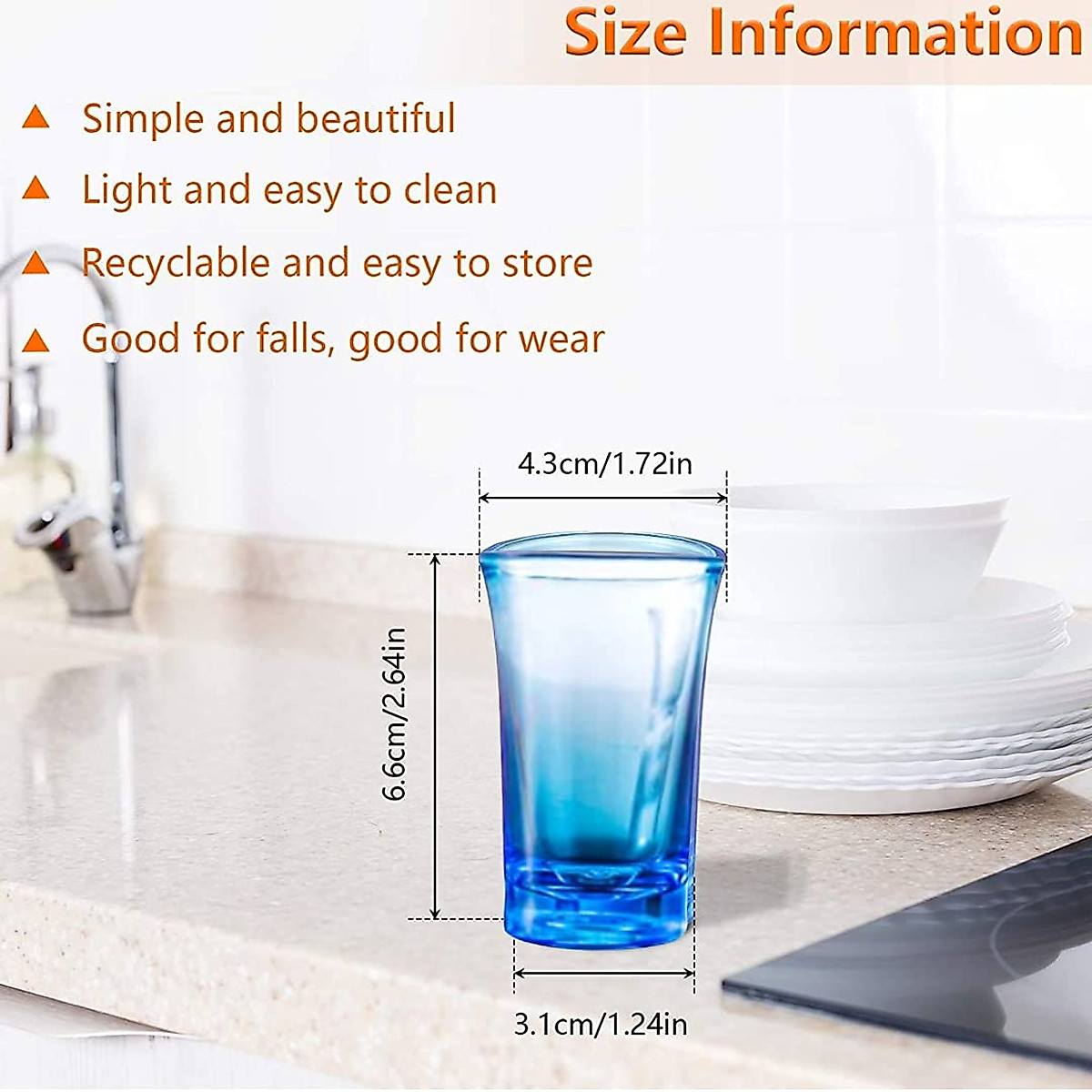 Generic 12 Pack heavy base Acrylic Plastic Shot Glasses, Unbreakable shot glass Perfect for Shot Dspenser, Bars, Parties, All Liquor, Cocktails & Family Game Night, (Capacity 1.2 oz Clear 12 Pack)