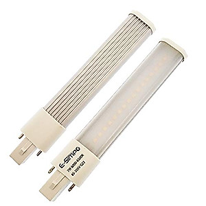 E-Simpo 2pcs G23 7W 7.1" LED Bulb PLS-13W Replacement G23d 2P Cold White 6000K LED PL Retrofit Horizontal Recessed Down Light Plug Play for INDUCTANCE/Magnetic Ballast (Cold White, 7inch/180mm 7W)
