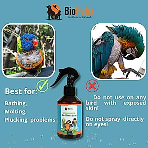 BioPetix Eucalyptus and Thyme Extract Bird Bath Spray I Special Herbal Formula for Vibrant and Healthy Feathers I Suitable for All Birds - 8 Fl Oz.