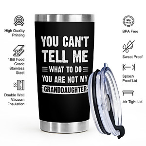 Leebbsin Gifts for Grandpa, Funny 20oz Tumbler with Lid, Grandpa Gift from Granddaughter, Grandson, Best Grandfather Birthday Gift for Grandfather, New Grandfather