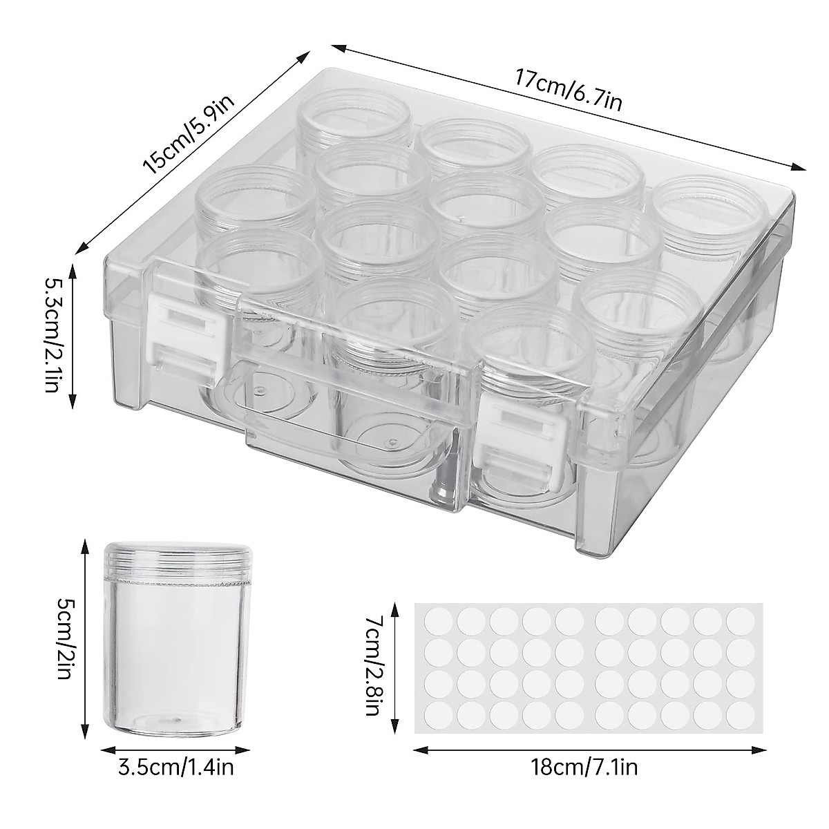 Bead Organizer Box, Diamond Painting Art Accessories Storage Box Containers, Diamond Bead Storage Box Organizer Containers Small Plastic Embroidery Storage Bead Container for Beads (1Pack-14Grid)