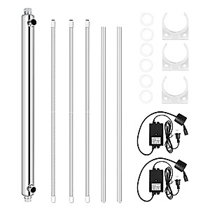 VEVOR Water Purifier Filter, for Whole House Water Purification, 12GPM 110V 55W, 2 Extra Lamps + 1 Extra Quartz Sleeve