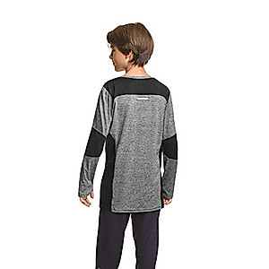 C9 Champion Boys' Color Blocked Long Sleeve T-Shirt, Ebony Heather, L