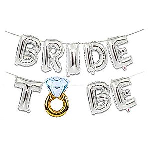 D-FLIFE Bride to be Balloon Jumbo Foil Balloon Handwriting Letter Giant Celebration Balloon Romantic Wedding Bridal ShowerEngagement Party Decoration 20 Inches (Silver)
