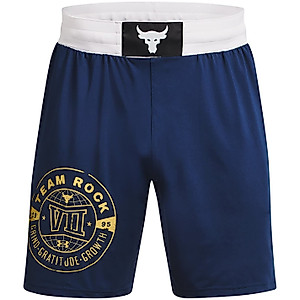 Under Armour Men's Project Rock Boxing Shorts (as1, Alpha, x_l, Regular, Regular, Academy Blue/White - 408, X-Large)