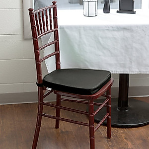 Yanel Prime Products Chair Pad | Seat Padded Cushion with a Polycore Thread Soft Fabric, Straps and Removable Zippered Cover (Black)