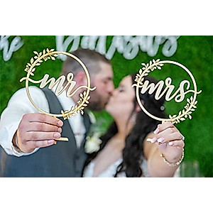 Mr and Mrs Wedding Sign for Rustic Just Married Party Table Decoration - Wooden