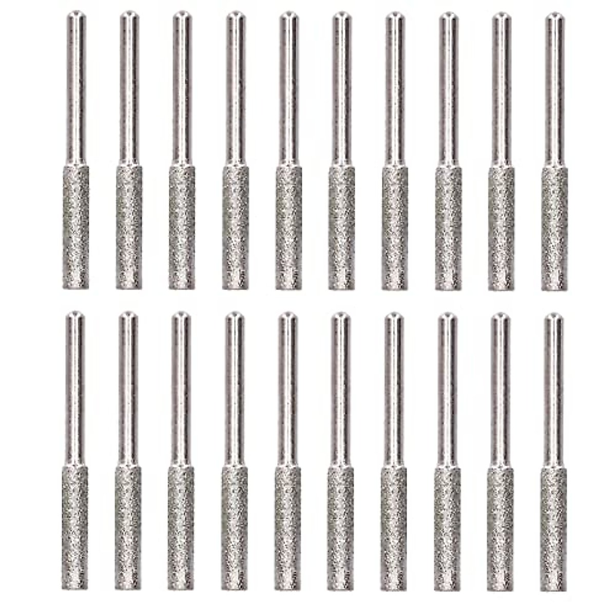 20Pcs Chainsaw Sharpener Burr Emery Grinding Head Rotating File Sharpening Tool Set Kit Multi Size File Chainsaw Engraving Abrasives for Saw Chain Grinder (5.5mm)