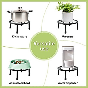 Ailibre 4-Pack Metal Plant Stands, Heavy Duty Iron Flower Pot Stand, Indoor Outdoor Metal Rustproof Planter Container Round Supports Display Rack for Home & Garden Decor