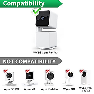 2Pack 10FT/3M Micro USB Extension Cable Compatible with WYZE Cam Pan V3, Waterproof 90 Degree Flat Power Cable Charging Your WYZE Cam Pan V3 Continuously - White