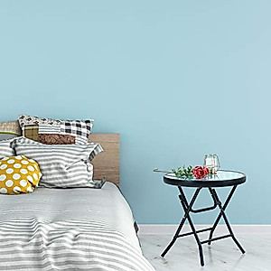 Captiva Designs Outdoor Side Tables-Foldable Patio Side Table with Tempered Glass Table Top and High-Strength Thickened Iron Pipe Bracket for Living Room,Sofa,Bedroom and Garden,1 Pack,Green