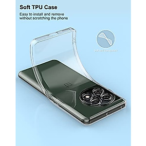 Cresee Case for OnePlus 11 5G, Thin Clear Cover with Camera Protection Slim Shockproof Flexible TPU Phone Case for OnePlus 11 - Transparent