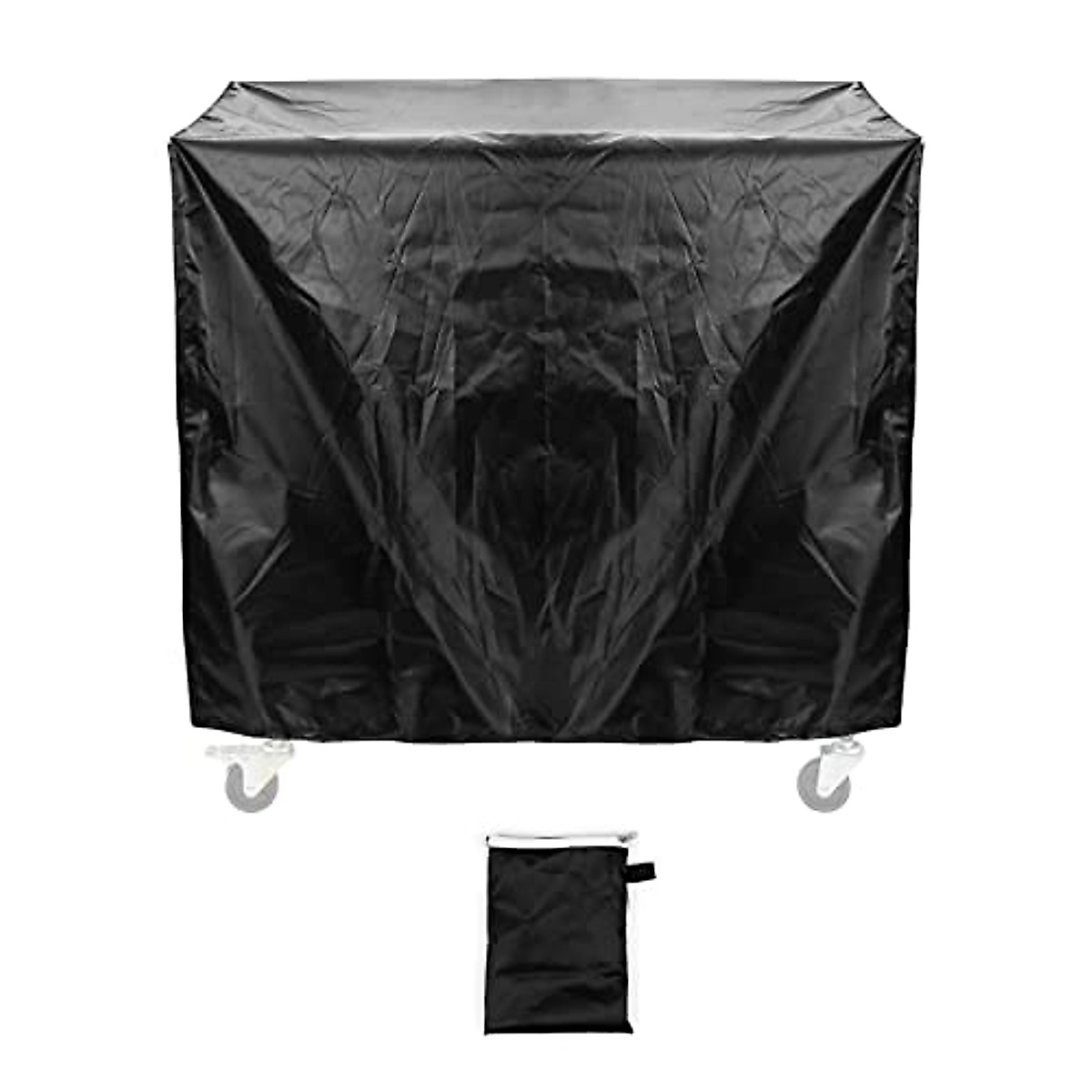 QWORK Rolling Cooler Cart Cover, Waterproof 80 Quart Oxford Patio Ice Chest Protective Covers, 36L x 20W x 34H inch, Fits Most Patio Ice Chest Party Cooler, Outdoor Beverage Cart Cover, Black