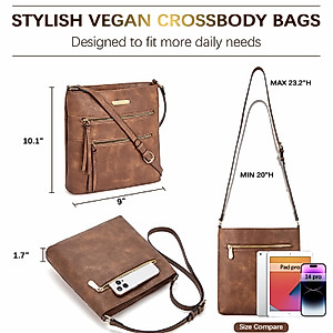 BOSTANTEN Crossbody Bags Purses for Women Trendy Soft Leather Shoulder Handbags with Adjustable Strap Zipper Pocket