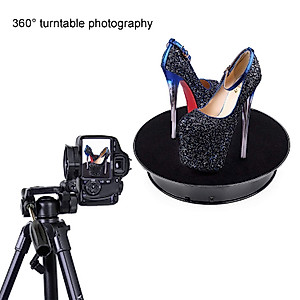 Leadleds 12 Inches Black Color Rotating Display Stand for Jewelry Portrait Model Photography Bracelet Shoe Exhibition Cake Stand