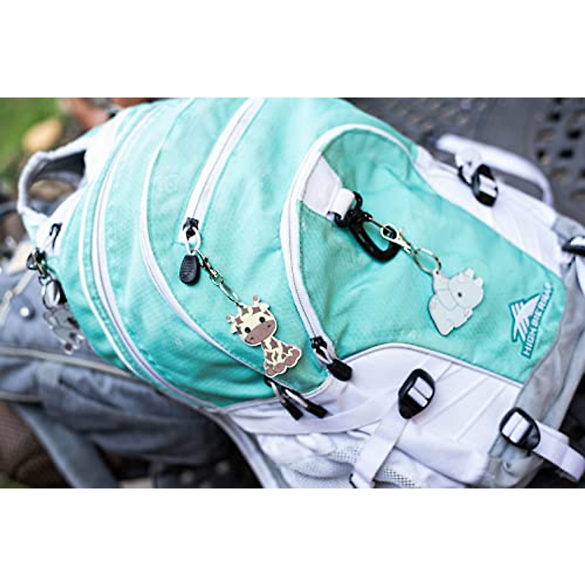 The Acrylic Place Baby Giraffe Keychain - Charm for Purse Diaper Bag Tote Bag Kids Backpack Keychain (Backpack Size)