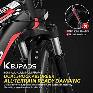 KBJPADS 26" Adult Electric Bikes 750W Motor Ebike 48V 16Ah Lithium Battery Electric Bicycles Dual Shock Absorbers 5-Speed 21MPH Mountain Beach E Bike