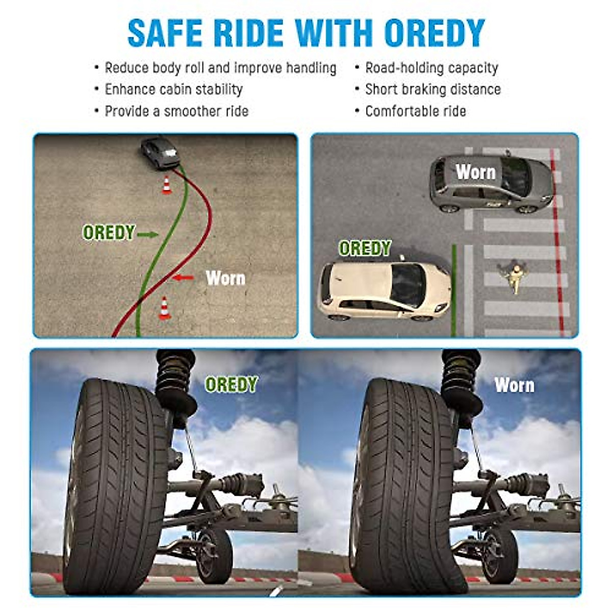 OREDY 2PCS Front Shocks Struts 172518 11680 Complete Struts Assembly Shocks Coil Spring Suspension Struts Kit Compatible with Enclave 08-12 Traverse 09-12 Acadia 07-12 Outlook 07-10 Struts