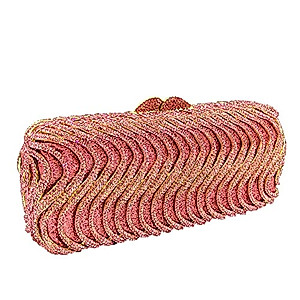 DEBIMY Glitter Rhinestone Evening Bag Luxury Square Crystal Evening Clutch Purse Wedding Party Prom Handbag for Women Yellow