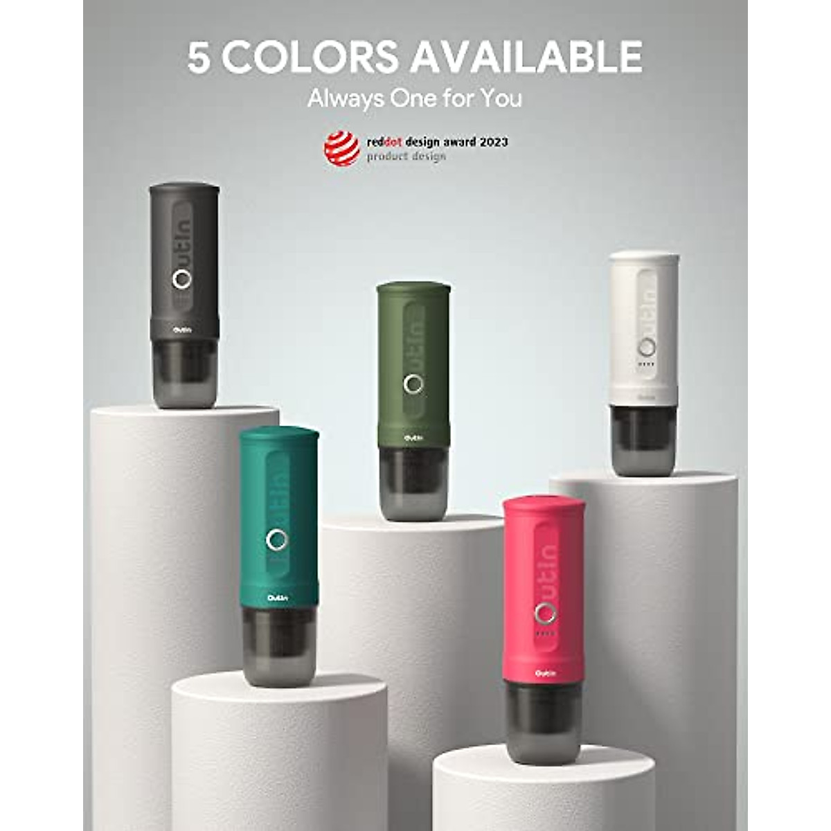 Outin Nano Portable Electric Espresso Machine with 3-4 Min Self-Heating, 20 Bar Mini Small 12V 24V Car Coffee Maker, Compatible with NS Capsule & Ground Coffee for Camping, Travel, RV, Hiking, Office