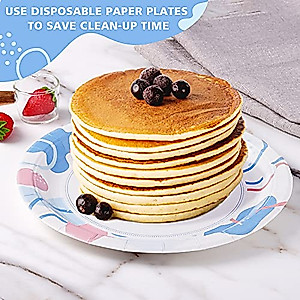 Tyzarglef 150 Count Paper Plates 9 inch Bulk Printed Disposable Dinner Plates Heavy Duty Soak-proof for Everyday Use and All Occasions