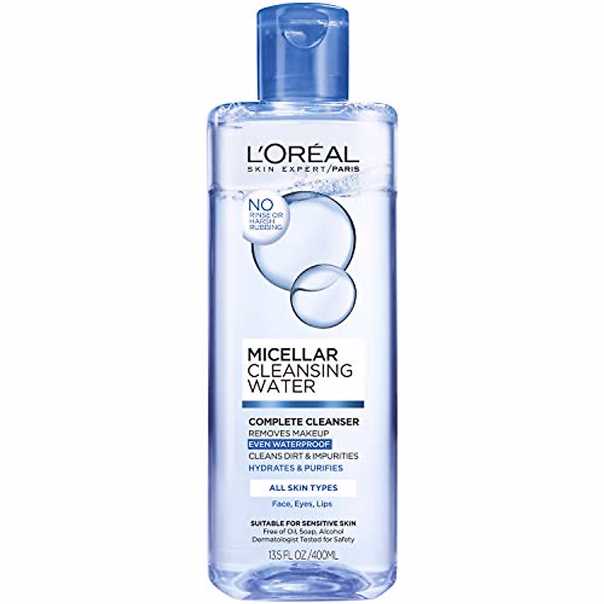 L'Oreal Paris Skincare Micellar Cleansing Water Complete Cleanser to Remove Makeup, Gentle Cleanser, Makeup Remover, 13.5 Fl Oz