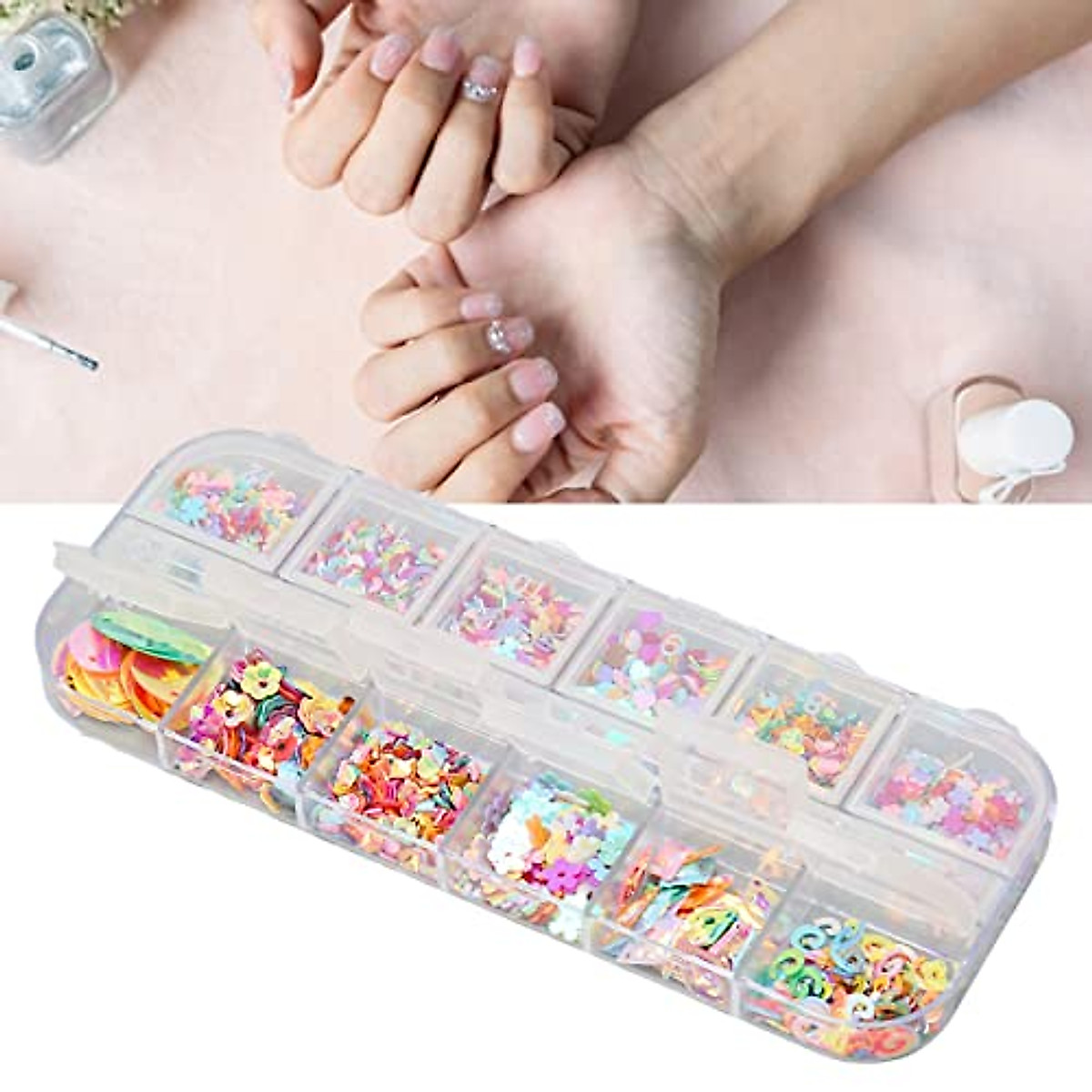 Art Glitter Sequins, Attractive Wide Application Nail Decals Flakes Various Shapes Decoration for Nail Art Craft Makeup