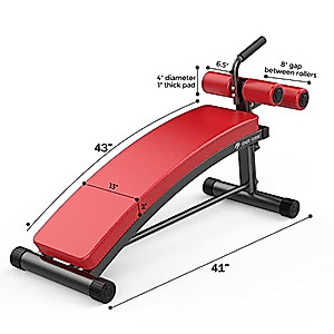 Gym-Quality Sit Up Bench with Reverse Crunch Handle - Solid Ab Workout Equipment for Your Home Gym. More Effective than an Ab Machine or Ab Roller. Get a Great Abdominal Workout at Home