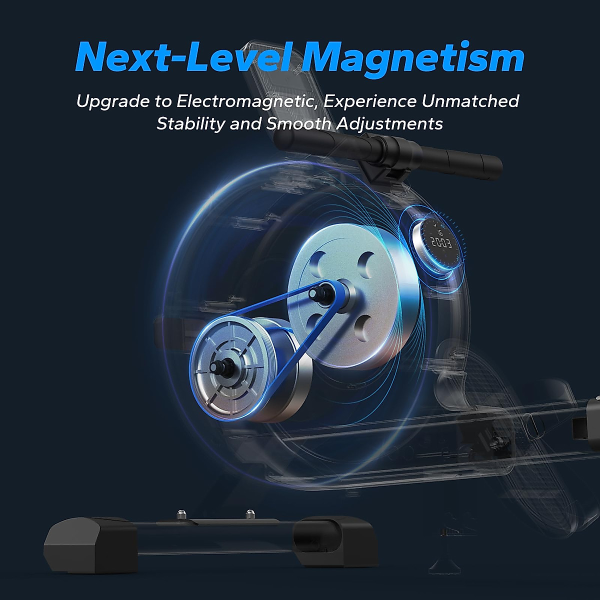 Rowing Machine& seat cusshion, Bluetooth Magnetic Rower Machine with Dual Slide Rail, 16 Levels of Electromagnetic Resistance, Max 350lb Weight Capacity, App Compatible, Rowing Machines for Home Use