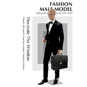 HCY Mannequin Body, Male Mannequin Full Body 73 inch Model Mannequin Stand Dress Form Sewing Dress Adjustable Dress Mannequin Clothing Form Mannequin Display Head Arm Rotation Metal Base