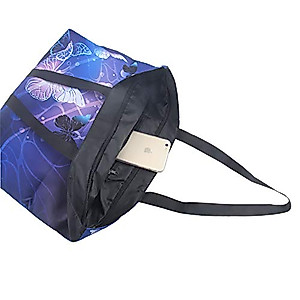 Tote Bags Travel Beach Totes Bag Shopping Zippered for Women Foldable Waterproof Overnight Handbag (Flying butterfly)