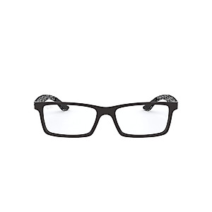 Ray-Ban RX8901 Rectangular Prescription Eyeglass Frames, Demi Gloss Black/Demo Lens, 53 mm