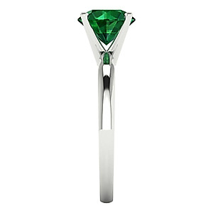 Clara Pucci 1.50 ct Round Cut Solitaire VVS1 Green Emerald Wedding Bridal Designer Anniversary Engagement Ring in 14k White Gold 5.5