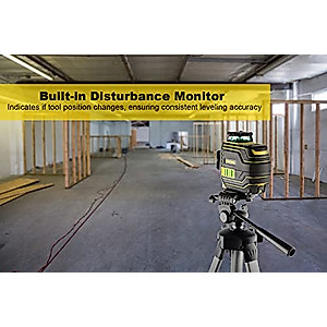 Firecore 3 X 360 Green Laser Level Self-leveling Three-Plane Leveling and Alignment Line Laser Tool with Pulse Mode, 2 Rechargeable Lithium Batteries, Magnetic Pivoting Base, Target Plate(F94T-XG)