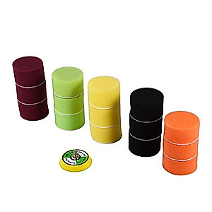 Polishing Pad Set, 16pcs 2" Polishing Sponge Flat Polishing Buff Pad Set for Sander Car Polisher Thread-M6X1 Car Polishing Professional Set