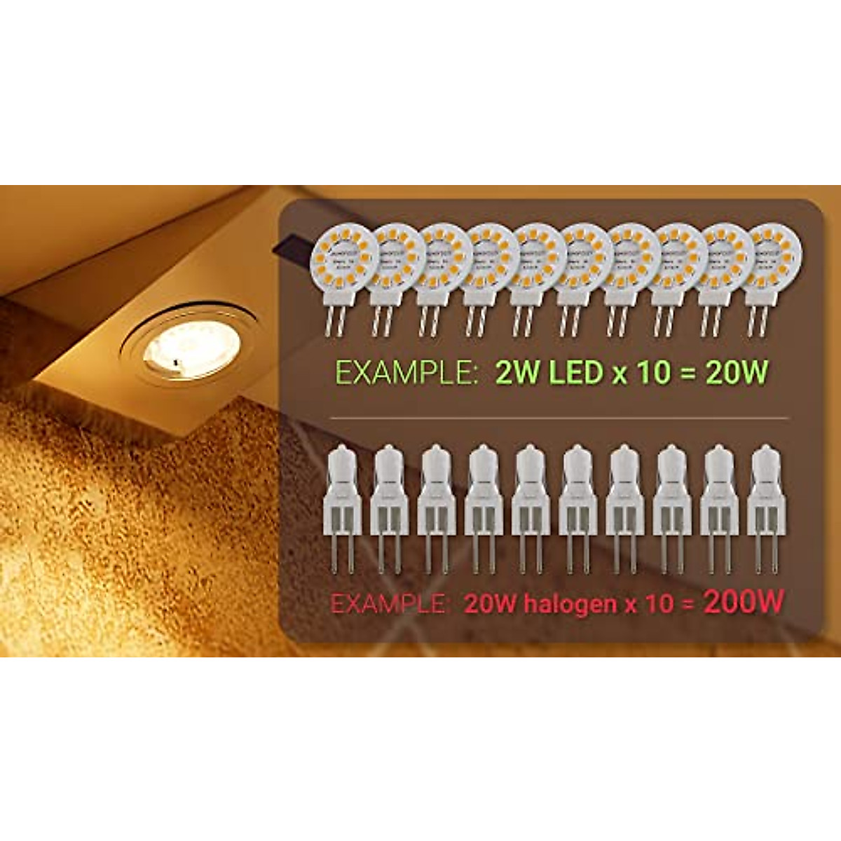 JAUHOFOGEI G4 LED Disc Bulb 12V Warm White 2700K - Under Cabinet Lighting Bulb G4 LED T3 20W Halogen JC Bulb Replacement for Non dimmable Puck Light - 12 Volt ac/dc 2 Watt Bi-pin Base Bulbs - 6 Pack