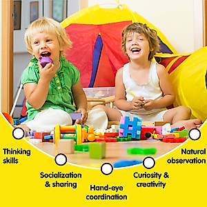 LEO & FRIENDS Shape Sorting Clock - 1 to 12 Removable Number Blocks Included, Learn How to Tell Time, Premium Wooden Educational Toy, Fun Puzzle Stacking and Sorting for Children Ages 3+