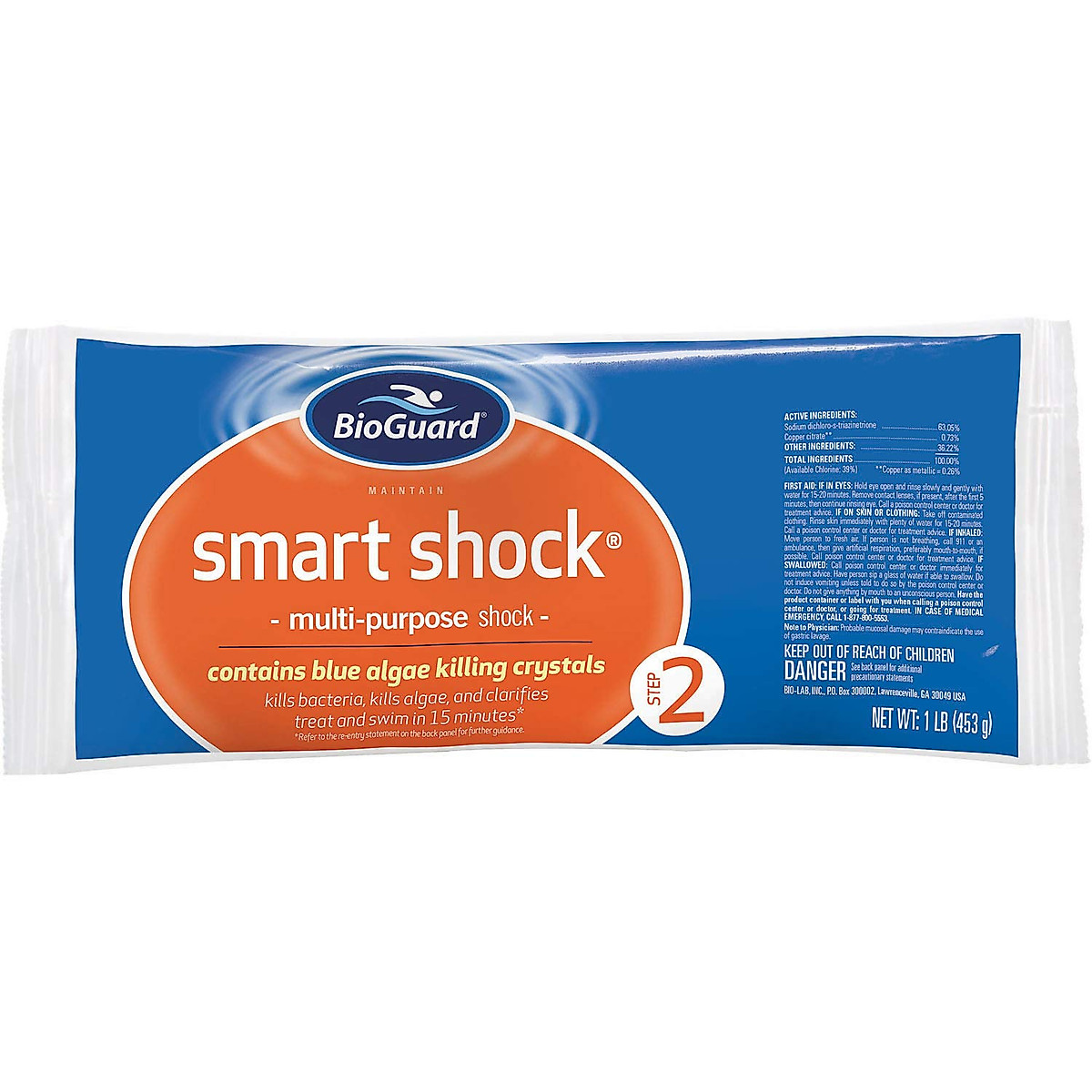 12 Pack BioGuard Smart Shock 1lb Granular Swimming Pool Oxidizer