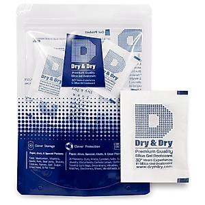 Dry & Dry 5 Gram [30 Packets] Silica Gel Packets, Desiccants - Rechargeable Fabric Silica Gel Packs, Silica Gel, Silica Packets, Desiccant Packs for Storage