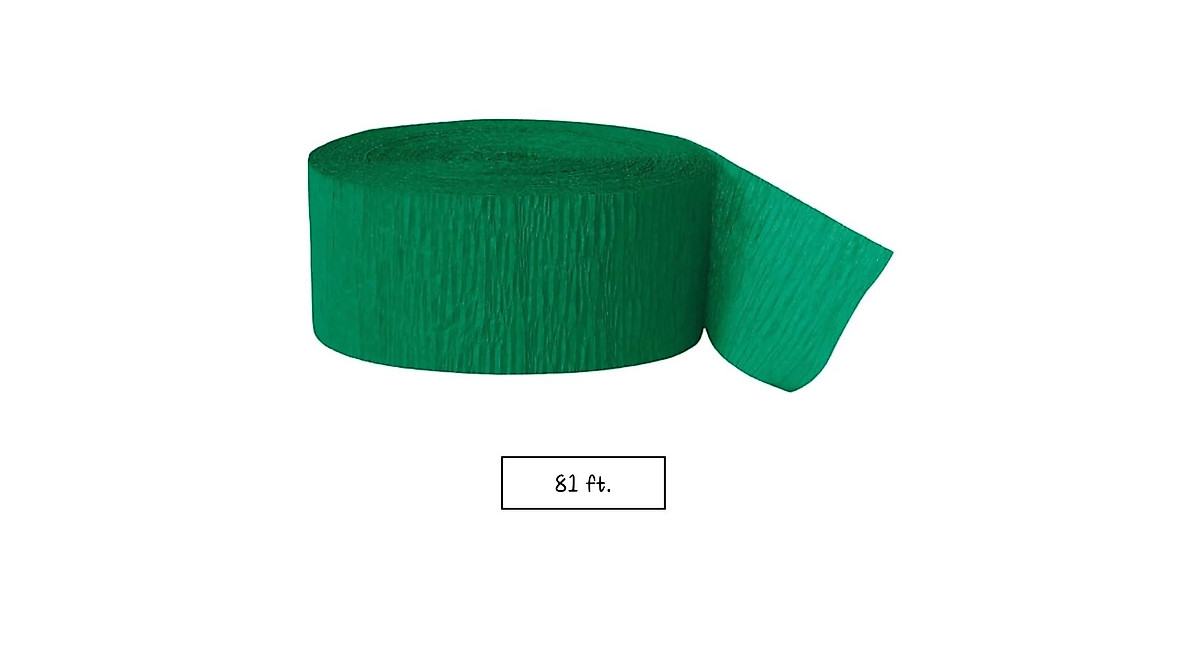 Emerald Green Crepe Paper Streamer - 81ft | Unique Industries