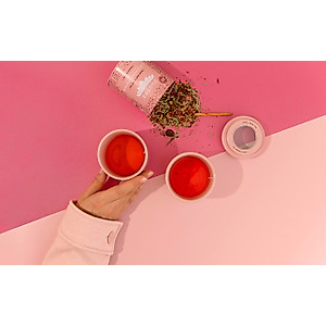 JusTea LITTLE BERRY HIBISCUS | Loose Leaf Herbal Tea | Tin with Hand Carved Tea Spoon | 40+ Cups (3.2oz) | Caffeine Free | Award-Winning | Fair Trade | Non-GMO